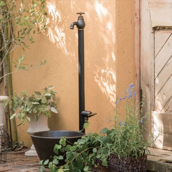 オンリーワン エポカW 水栓柱 水鉢セット(TK3-E-DBB) マットブラック TK3-SEWB （専用蛇口・補助蛇口付属） エクステリア・ガーデンファニチャー | kochi-ot.main.jp