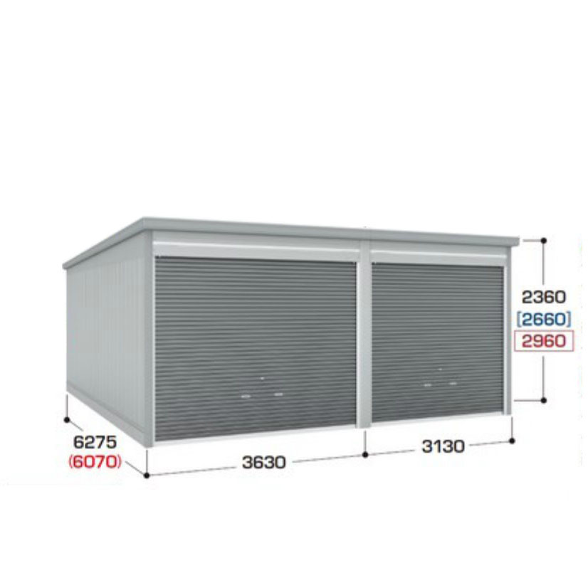 【楽天市場】【関東・東海地方限定配送】【送料無料】イナバ物置 GARADIA ガレーディア 2連棟 GRN-3631・62H 豪雪型 標準屋根 2台用 『 車庫 ガレージ 倉庫 シャッター ...