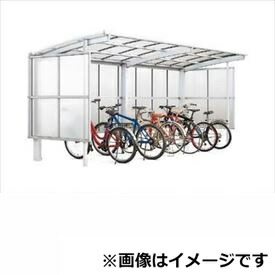 【楽天市場】リクシル サイクルポート フーゴR パーク 22・22・22-18型 パネル高さ H：1800 ポリカ板 3連棟 『サビに強い ...