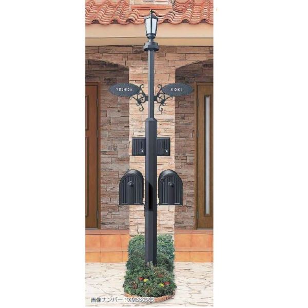 【楽天市場】YKKAP シャローネ 機能門柱1型 〈独立仕様〉 4VHF5セット（2世帯用） TMB-1 ＊表札はネームシールとなります ...