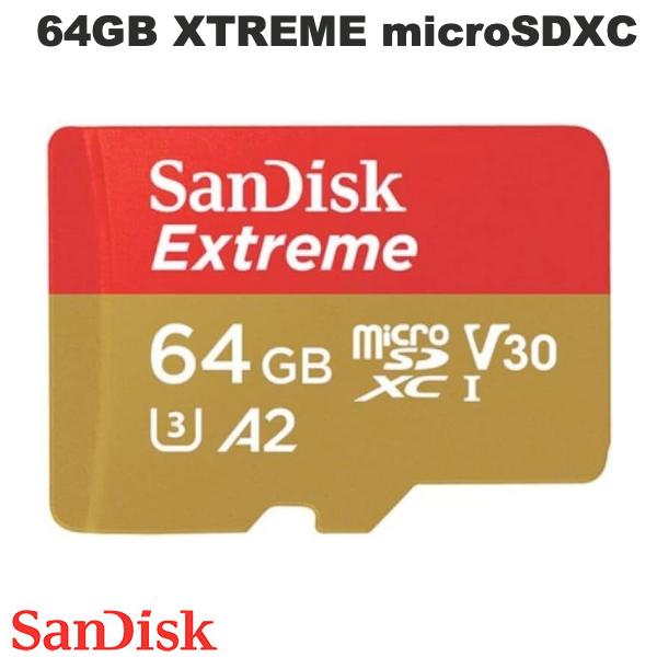 【楽天市場】[ネコポス発送] SanDisk 64GB EXTREME microSDXC R=170/W=80 A2対応 V30 U3 ...