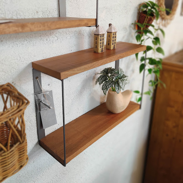 【楽天市場】【送料無料】WOOD ディスプレイラック L ディスプレイ ラック 壁面収納 ウォールディスプレイ 木 アイアン 収納 おしゃれ ...