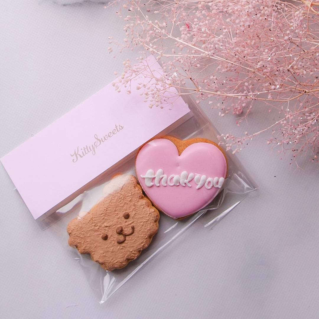 【楽天市場】【茶くま＋ハート】アイシングクッキー2枚セット：Kitty Sweets