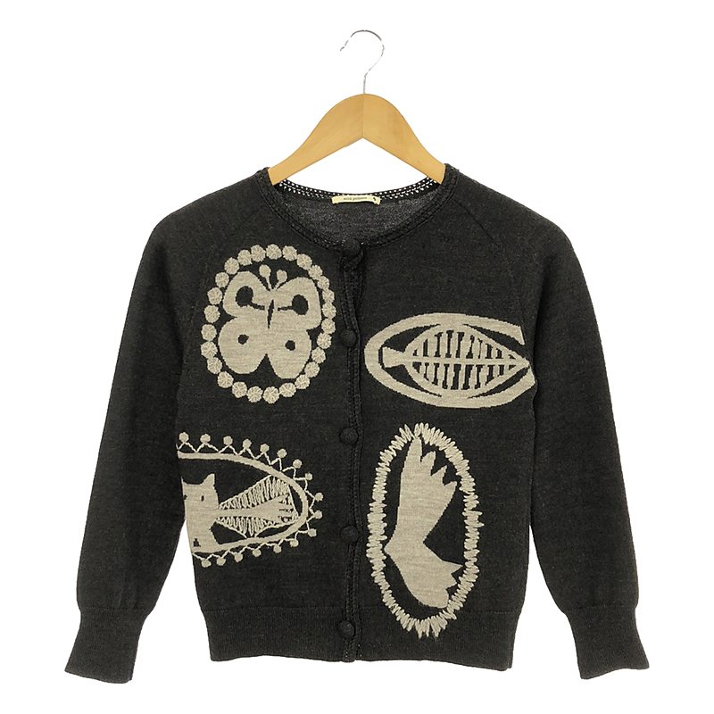 【楽天市場】mina perhonen / ミナペルホネン | jungle relief / ジャングル レリーフ ジャガード ウール ニット カーディガン | 36 | ダークブラウン系 ...