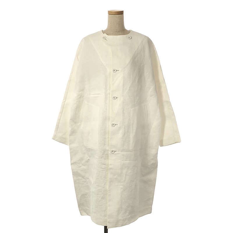 【楽天市場】【美品】 SCRUMPCIOUS / スクランプシャス | ノーカラー ダブル オーバーコート | ホワイト系 | レディース ...