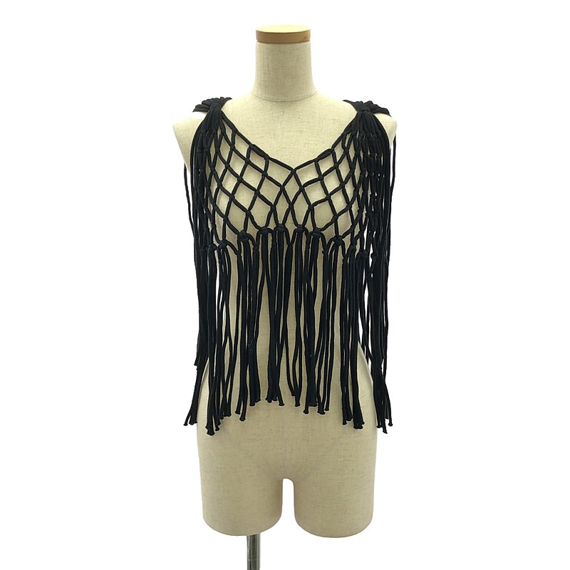 【楽天市場】HYKE / ハイク | 2024SS | ROPE NET CROPPED TOP ニット トップス | ブラック ...