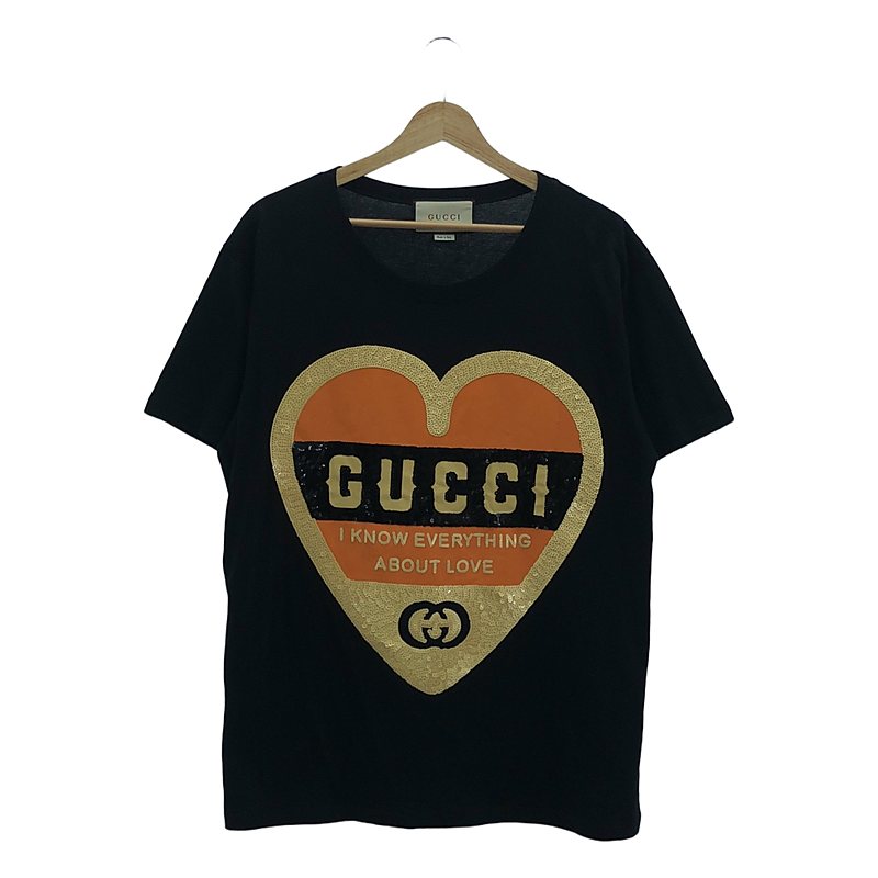 【楽天市場】GUCCI / グッチ | 2020SS | スパンコール ハート ロゴ カットソー | M | ブラック/オレンジ | レディース：KLD 楽天市場店
