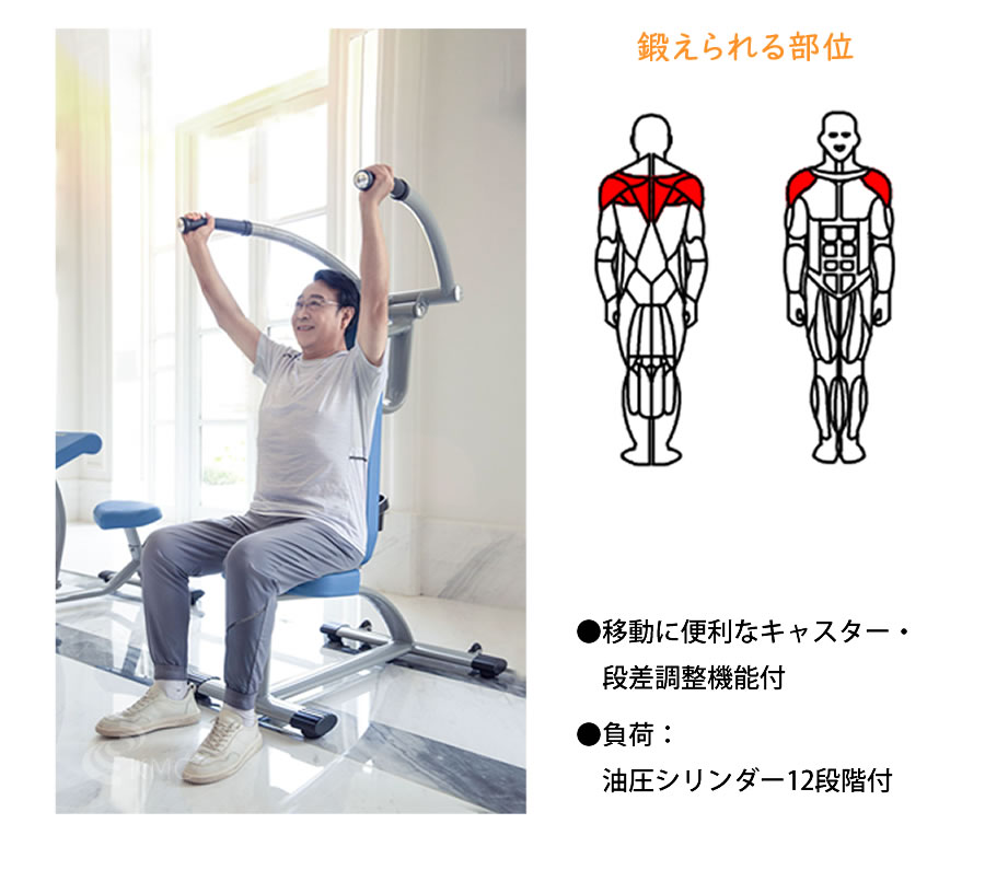 【楽天市場】ダイコウ DK-673（DK673）ショルダープレス / プルダウン ジムシリーズ/リハビリ/トレーニング/介護予防/筋トレ【トレーニングマシーン】：神戸メディケア