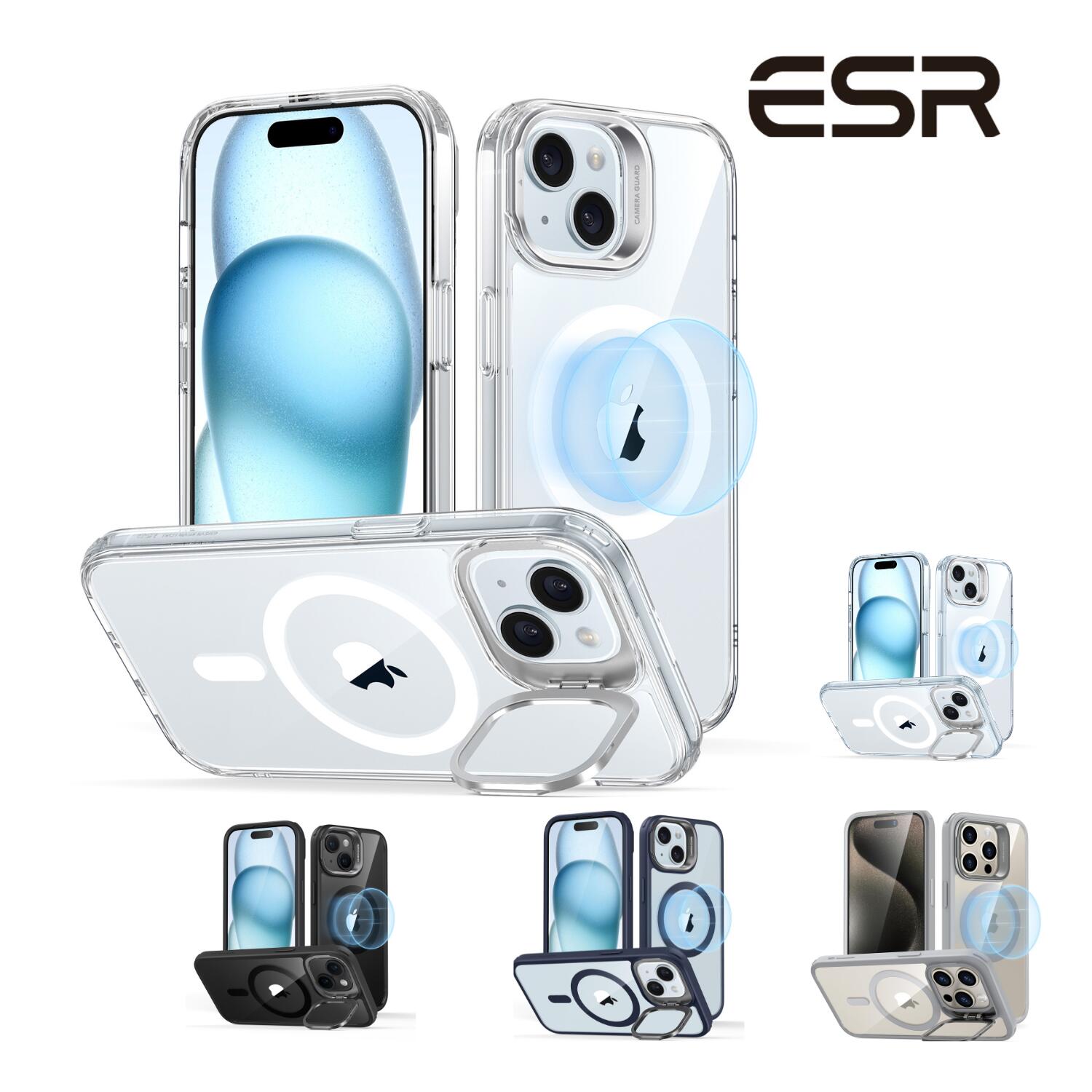 【楽天市場】ESR iPhone 15 / 15 Plus / 15 Pro / 15 Pro MagSafe対応 米軍MIL規格の保護 隠れスタンド スマホケース 傷防止背面 クリア ESR ...