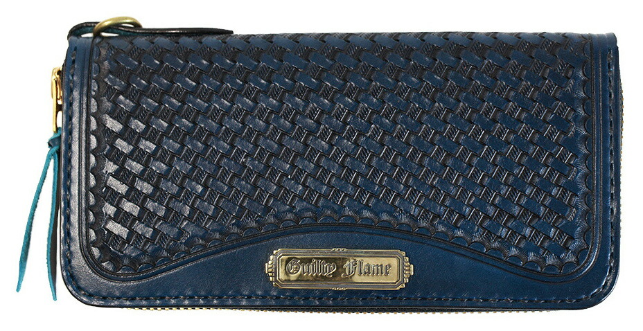 【楽天市場】GUILTY FLAME [-GF-LZIP1 ROUND ZIP BASKET LONG WALLET (PLATE TYPE)- BLUE]：KNOCK 楽天市場店