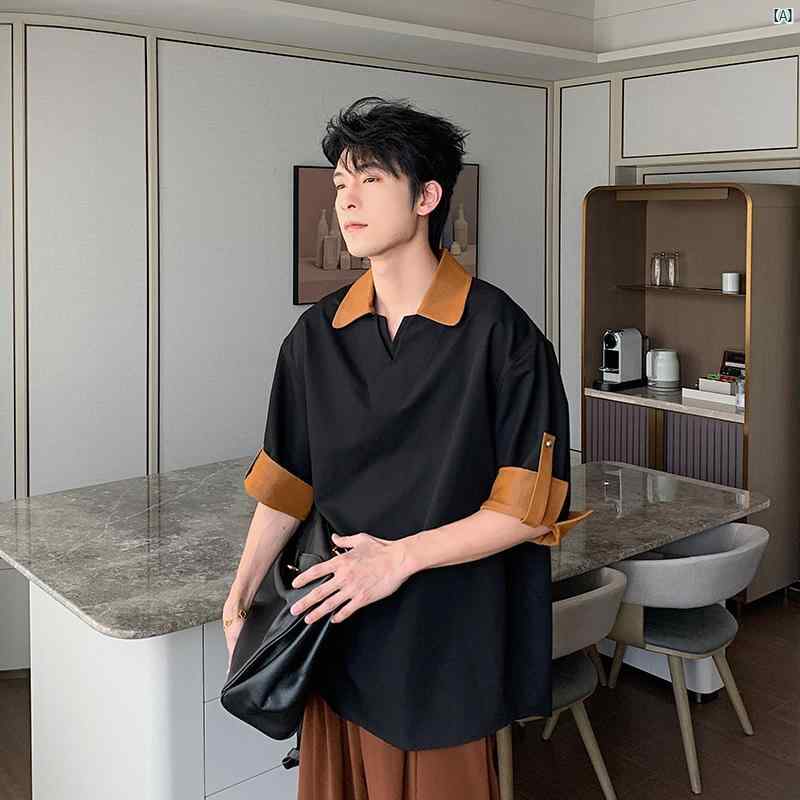 【楽天市場】メンズ ファッション おしゃれ 韓国 韓国ファッション アーバン ボーイズ 半袖 ポロシャツ メンズ 夏 コントラスト 服 韓国 ...