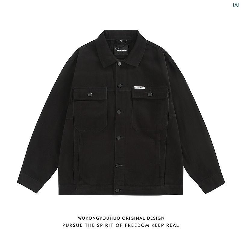 【楽天市場】メンズ 海外ファッション 秋 ストリート 汎用性 高さ カジュアル ジャケット 男性用 レトロ マルチ ポケット ワークウェア ...