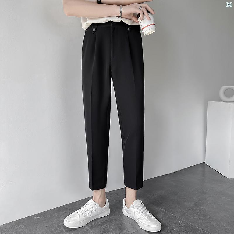 【楽天市場】メンズ メンズファッション 韓国メンズファッション オシャレ メンズ サマー パンツ 韓国 スリム ストレート メンズカジュアル ...