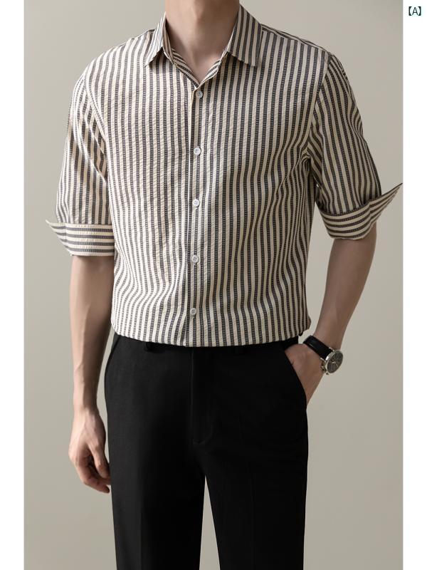 【楽天市場】メンズ メンズファッション 韓国メンズファッション オシャレ 夏 韓国 大人 ハイエンド カジュアル ビジネス スリム 半袖 ...