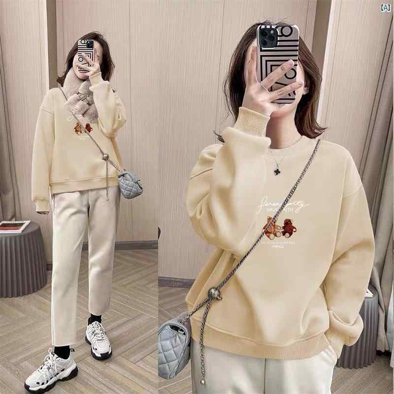 【楽天市場】レディース レディース ファッション 上品 大人ファッション ラウンドネック レッド トレーナー レディース ベルベット 厚手 ...