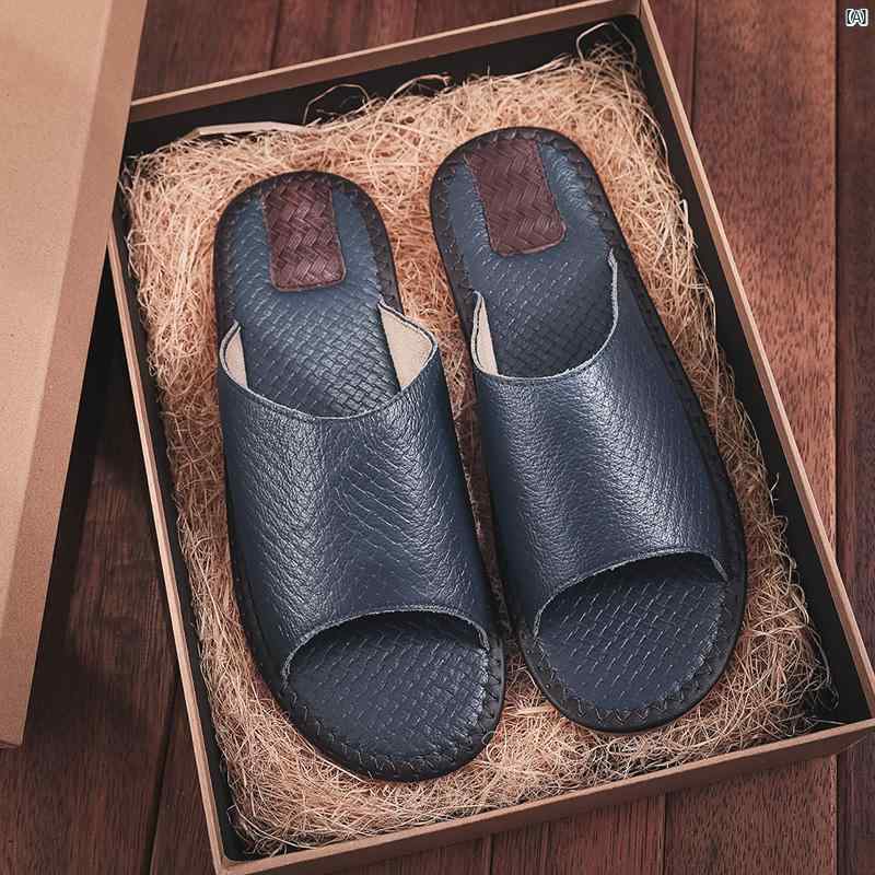 【楽天市場】部屋 スリッパ オシャレ 上品 メンズレディース 夏 高級 革 サンダル 家庭用 屋内 床 滑り止め 臭 わ い 足 柔らかい ...