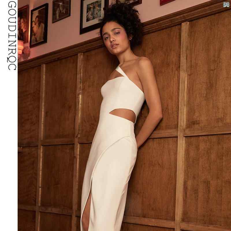 【楽天市場】レディース ファッション オシャレ 綺麗 上品 クラシカル パーティー スモール ドレス ホワイト ワンショルダー セクシー ...