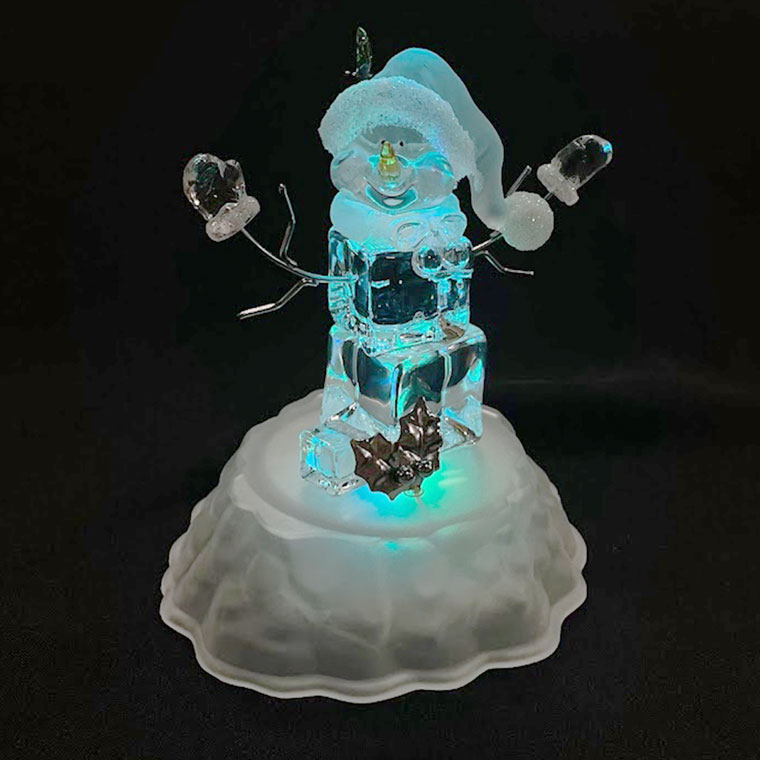 【楽天市場】【在庫処分につきお買い得 F4】ledアクリルクリスマススノーマン 置物 クリスマスインテリア クリスマス雑貨 ライト 室内 卓上 クリスタル オブジェ イルミネーション