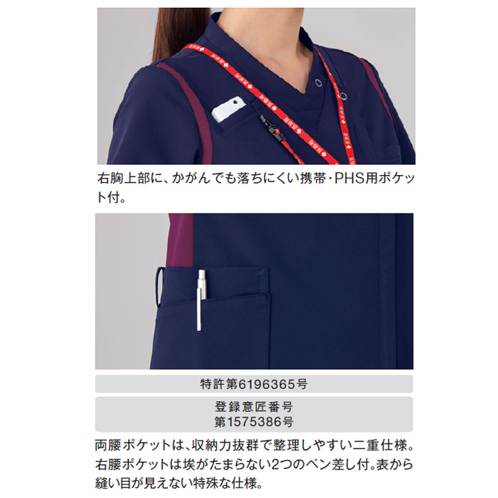 【楽天市場】スクラブ カゼン 白衣 医療 前開き 972-41-48 レディース S-6L ※一部4Lまで 病院 ナース ドクター KAZEN：BiZTIME（ビズタイム）