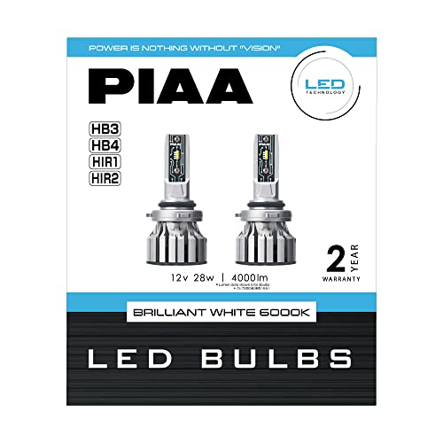 【楽天市場】PIAA ヘッドライト/フォグライト用 LED 6000K BRILLIANT WHITE 12V 28W 4000lm HB3/4 HIR1/2 2年保証 車検対応 2個入 ...
