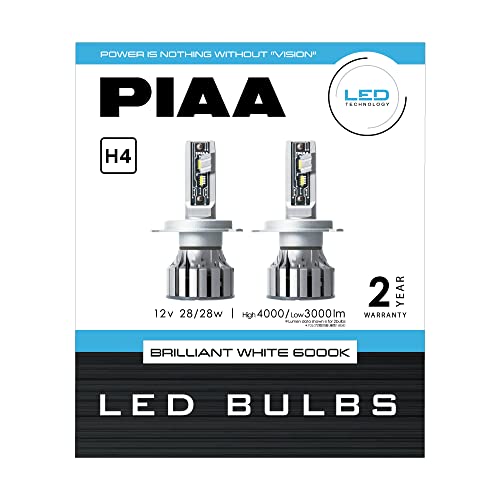 【楽天市場】PIAA ヘッドライト/フォグライト用 LED 6000K BRILLIANT WHITE 12V 28/28W Hi4000/Lo3000lm H4 2年保証 車検対応 2個入 ...