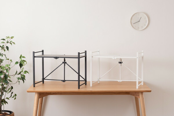 【楽天市場】フォールディングレンジラック 完成品 ホワイト LFS-53WH 東谷 azumaya 折り畳み レンジラック レンジ台 折りたたみ キッチンラック シェルフ 棚 オープンラック ...