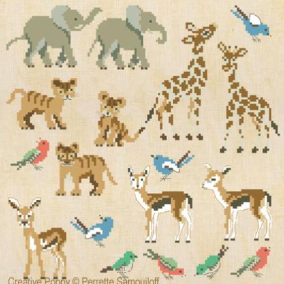 【楽天市場】"Savannah - Baby Animals"- Mini motifs and Alphabet-(サバンナ - 動物の ...