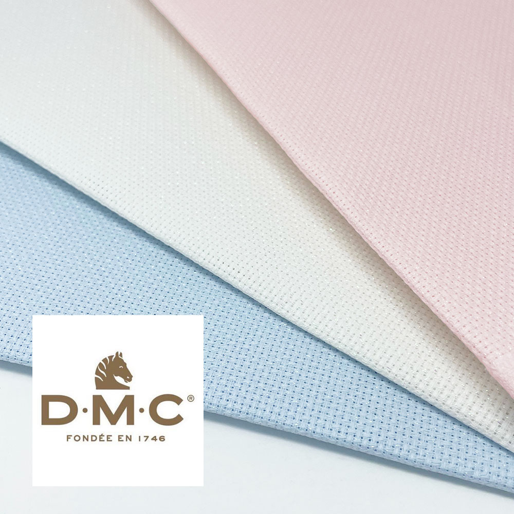 【楽天市場】【DMC製】100×110cmアイーダ 14カウント（ラメ生地 ピンク/ブルー/ホワイト）：ココロショップ