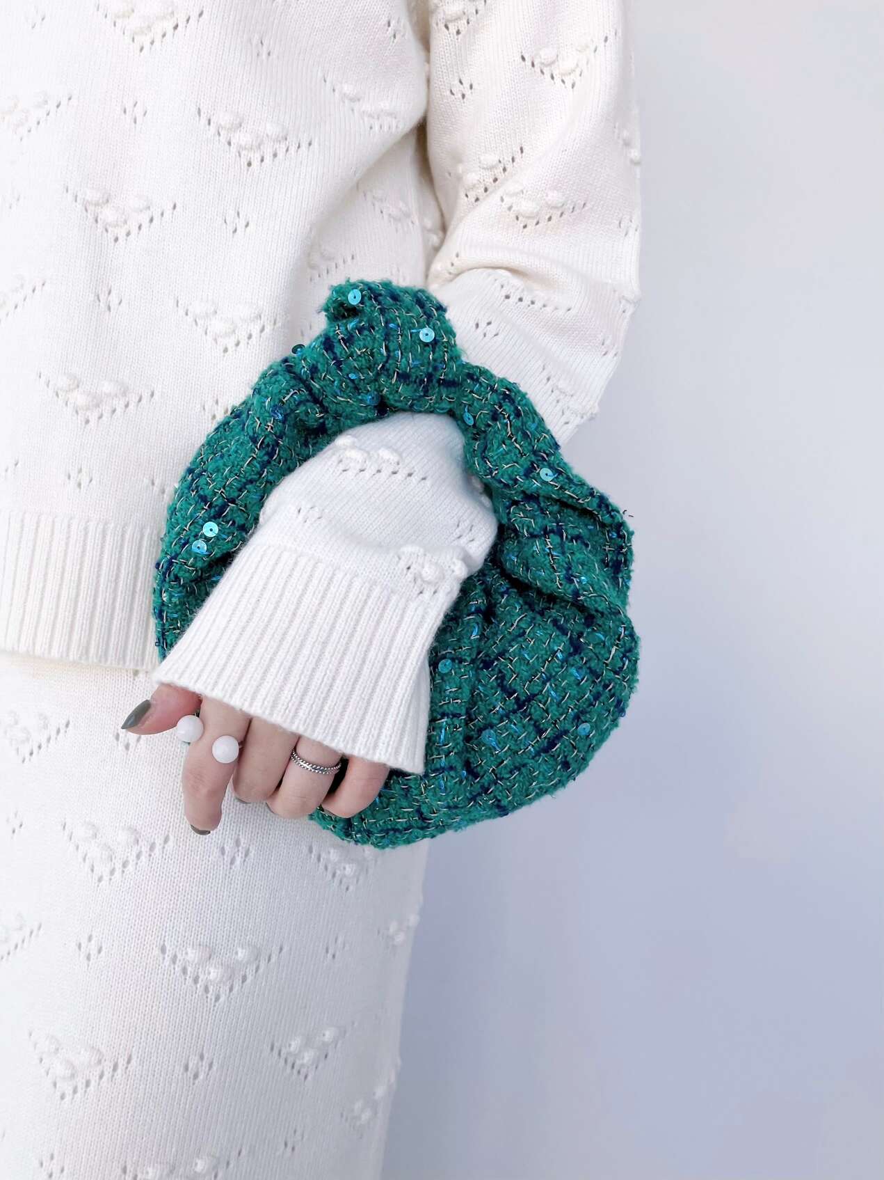 【楽天市場】【HELOYSE】 Croissant Tweed Mini Bag エロイーズ クロワッサン ツイード ミニバッグ スパンコール ...