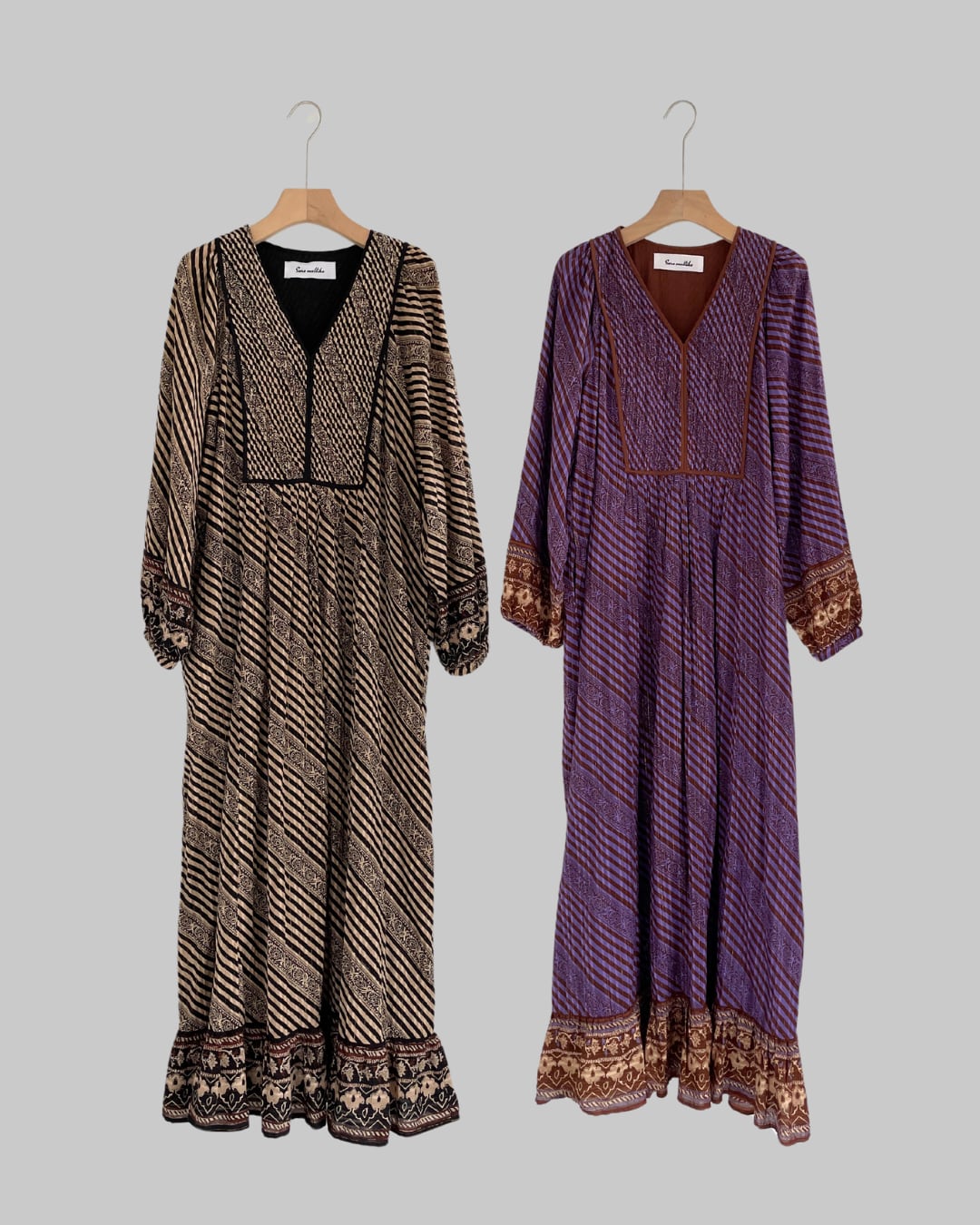 【楽天市場】【Sara Mallika】 Cotton Stripe Ethnic Print Tassel Dress サラマリカ ...