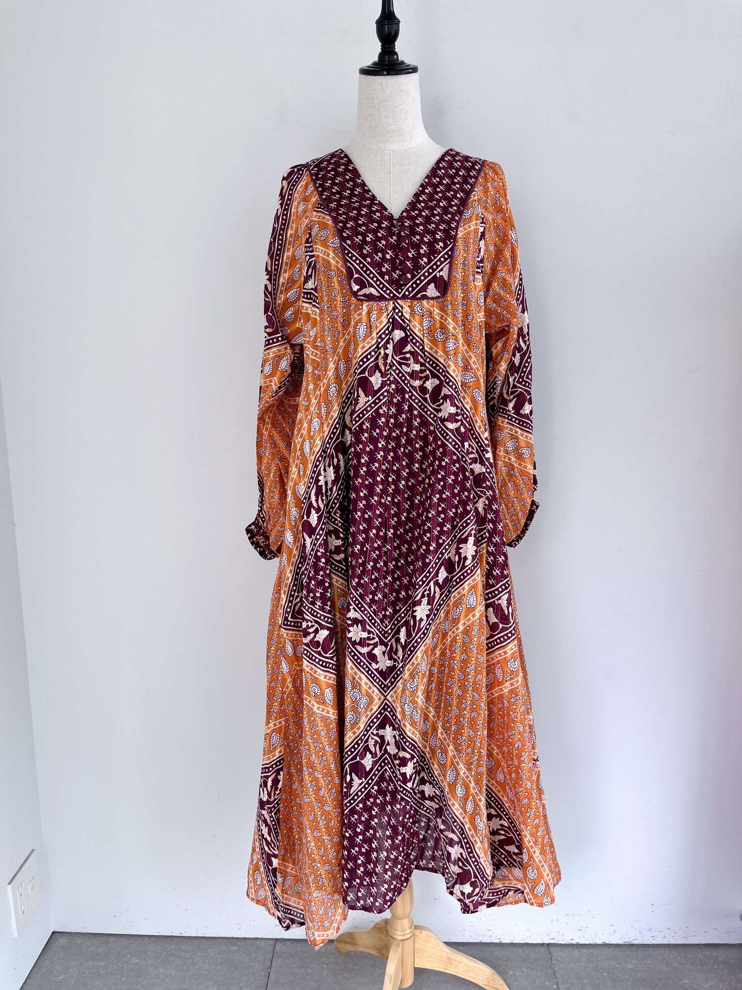 【楽天市場】【Sara mallika】 Cotton Block Pattern Dress サラマリカ コットンブロックパターンドレス ...