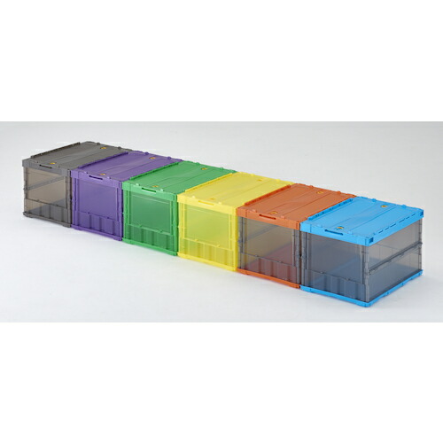 【楽天市場】TRUSCO 薄型折りたたみコンテナ スケルコン 50L スライドロックフタ付 透明ブラウン TSK-C50B-BR ブルー/透明ブラック TSK-C50B-BT 透明グリーン ...