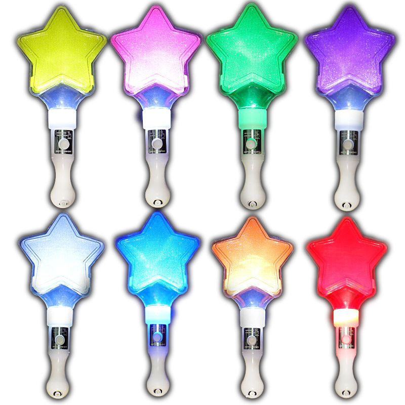 【楽天市場】人気 ペンライト コンサート 星型 カラチェン 5本 8色 電池式付き LED 明るい 光る カラーチェンジ アイドル ライブ ...