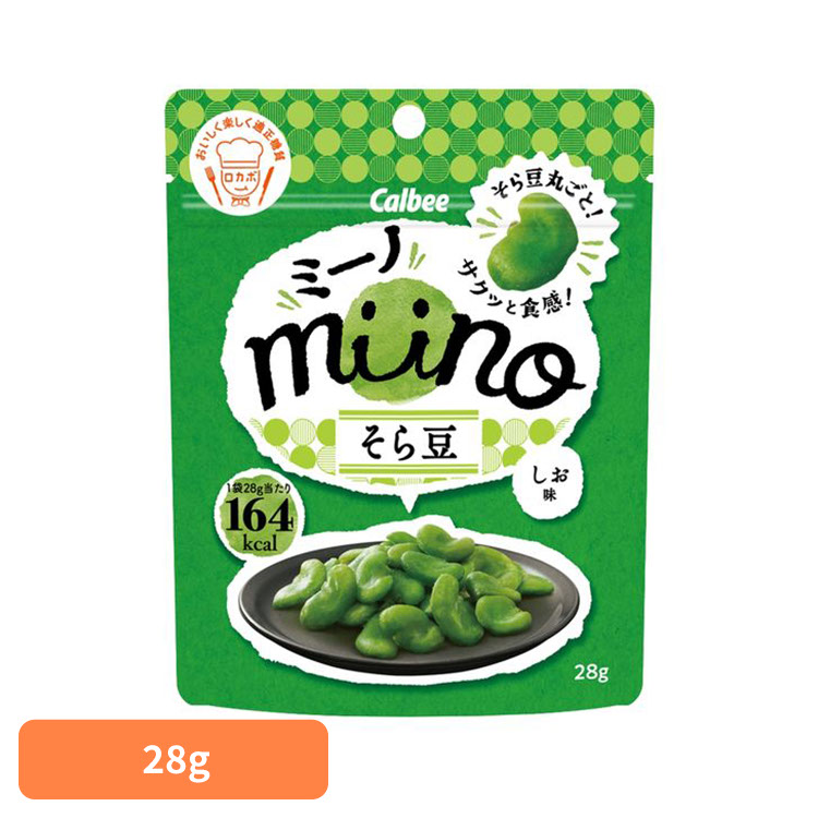 【楽天市場】miino ミーノ そら豆しお味 28g Calbee miino そら豆 しお ロカボ 糖質 血糖値 健康 カルビー：まんぷくマーケット