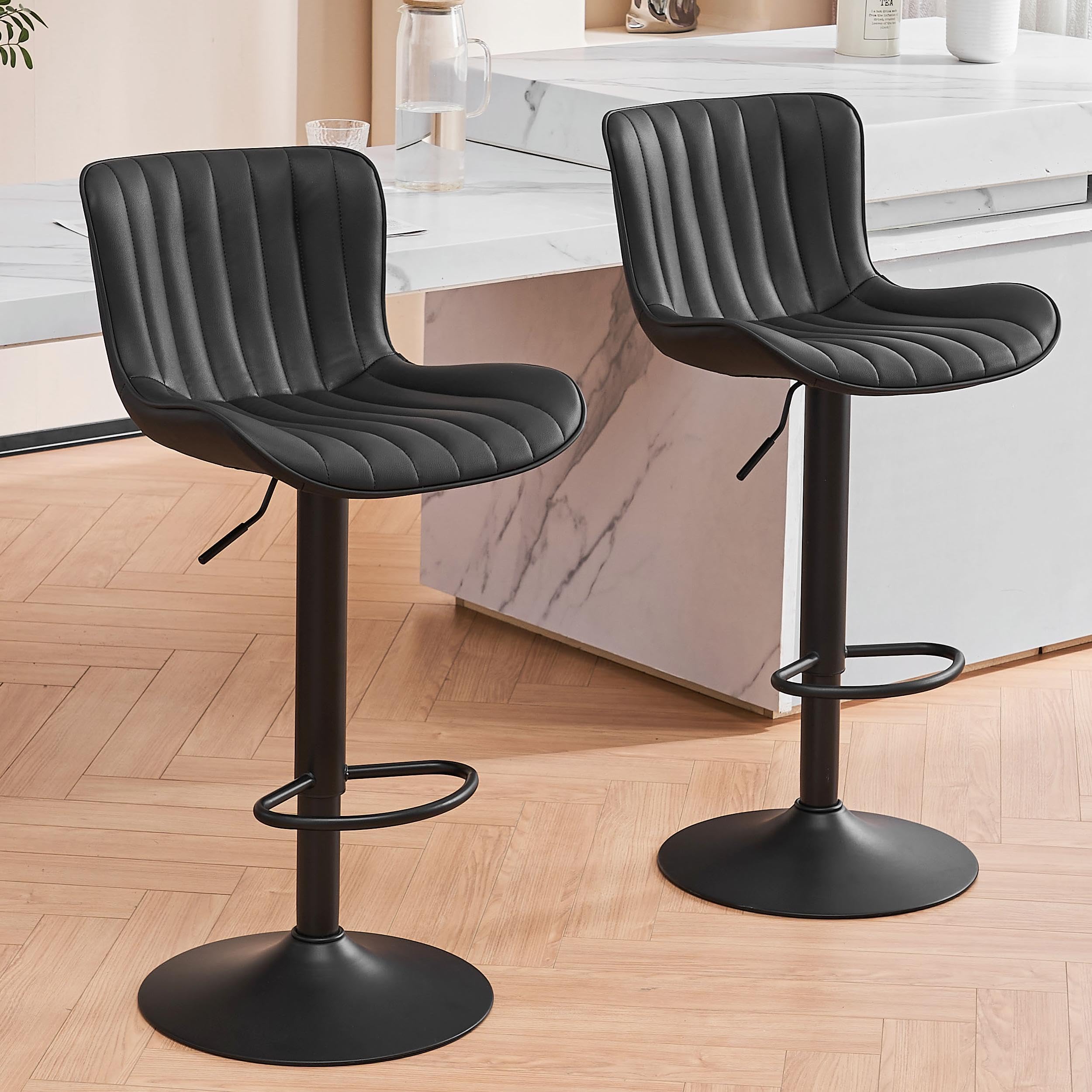 【楽天市場】Kidol & Shellder カウンターチェア 昇降式 2脚 バーチェア ハイスツール ダイニングチェア キッチン 椅子 PUレザー 背もたれ 高さ調整ハイチェア360°回転 ...