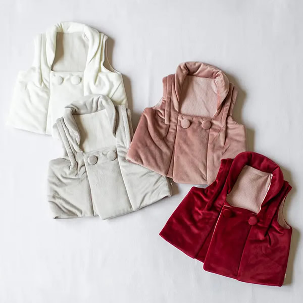 【楽天市場】mocmof モクモフ 被布ベスト 70 80 90 100cm S M Lサイズ ピンク ホワイト グレー レッド 正月 記念日 ひな祭り 撮影 ベビー：こにゃんこBRAND KID’S