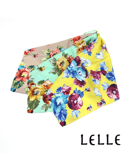【楽天市場】【ポイント10倍】レレ LELLE シルク フラワープリント 花柄スカーフ バンダナ・MA-7029-52-0242202(メール ...