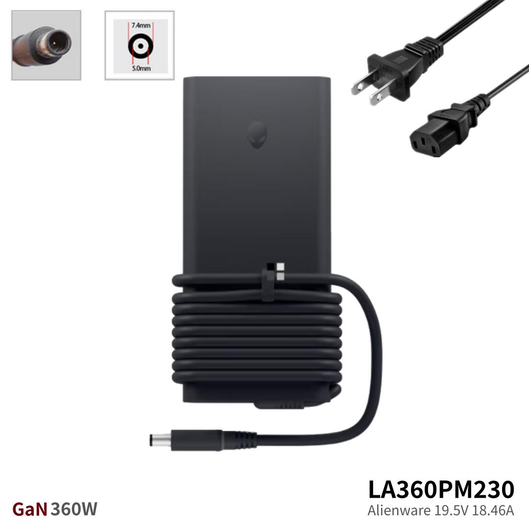 【楽天市場】【純正】360W GaN 超薄型 ノートPC 用 ACアダプター 19.5V 18.46A 7.4mm ピン付き ...