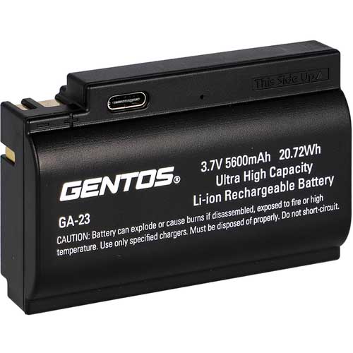 【楽天市場】【4点までメール便対応】☆GENTOS/ジェントス GA-23 Gシリーズヘッドライト専用充電池GA23 3.7V 5,600Ah コード(6966673)：工具ショップ