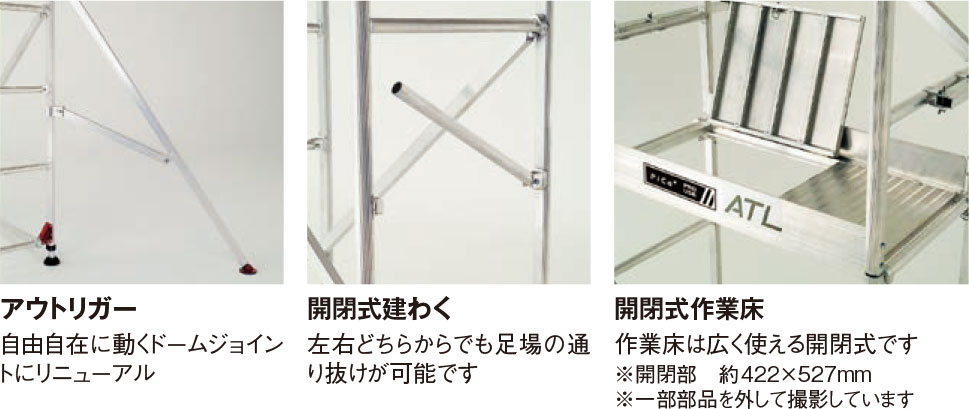 【楽天市場】【法人向け】【代引き不可】☆ピカ/PiCa ATL-1WB ハッスルタワー 1段セット ワイド アルミ製パイプ足場 【時間指定不可】：工具ショップ