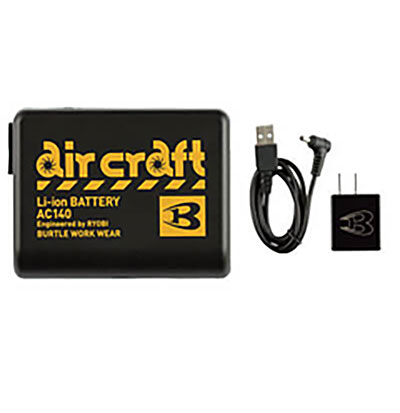 【楽天市場】☆BURTLE/バートル AC140 AIR CRAFT リチウムイオンバッテリー ミニサイズ 充電器付き ファン付き作業服用バッテリー：工具ショップ