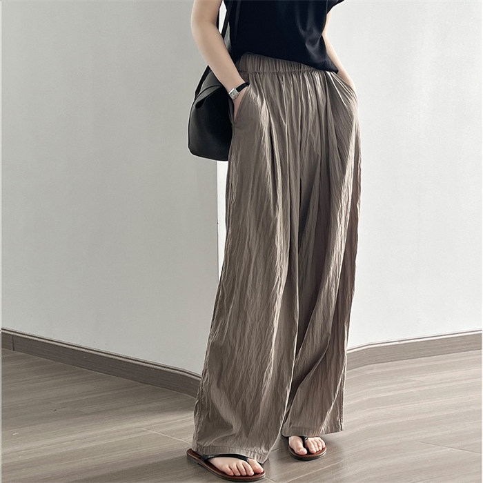 【楽天市場】イージーパンツ レディース ワイドパンツ ひんやり 涼しい 薄手 UVカット ガウチョパンツ ロング キャザー加工 接触冷感 ...