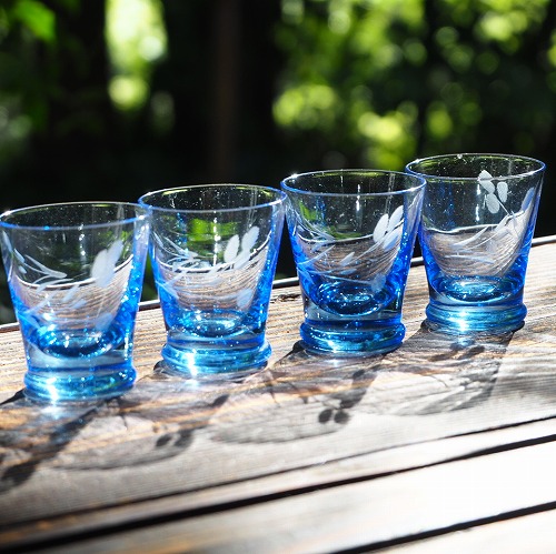 【楽天市場】ショットグラス 切子 ブルー 7個セット 0311昭和 レトロ ガラス グラス コップ ノベルティ 【中古】 骨董 アンティーク shot glass green ...