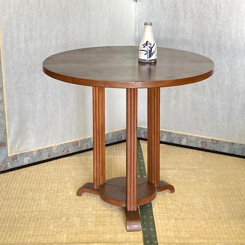 【楽天市場】丸テーブル台 0331 古民家 古民具 テーブル 昭和 レトロ 家具 ローテーブル 骨董 アンティーク 【中古】家財宅急便・送料無料除外品・代引き不可：加賀美術店