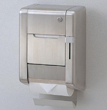 【楽天市場】【TOTO】 スペア付紙巻器 (縦型タイプ) かぎ付き YH121MK サイズ177×149×311 ステンレス製 ペーパー芯受け付き レバー式ワンタッチ ペーパー幅105 ...