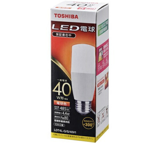 【楽天市場】東芝（TOSHIBA） LED電球 LDT4L-G/S/40V1 電球色 一般電球40W形相当/E26口金：ケーズデンキ 楽天市場店