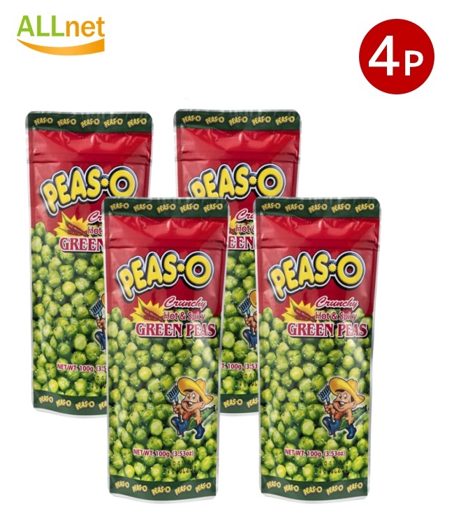 【楽天市場】送料無料 ピーズオー クランチー グリーンピース ホットスパイシー 100g×4袋セット /JOC PEAS-O CRUNCHY ...