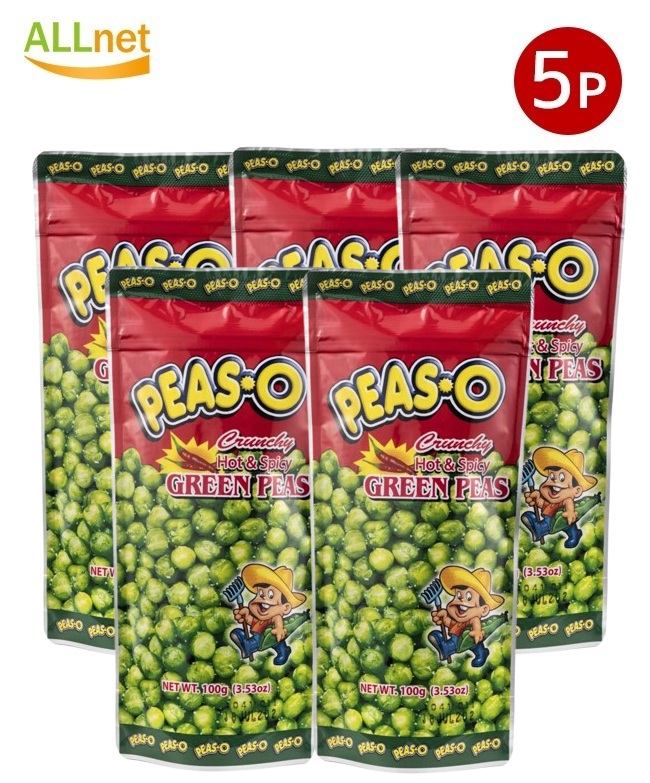 【楽天市場】送料無料 ピーズオー クランチー グリーンピース ホットスパイシー 100g×5袋セット /JOC PEAS-O CRUNCHY ...