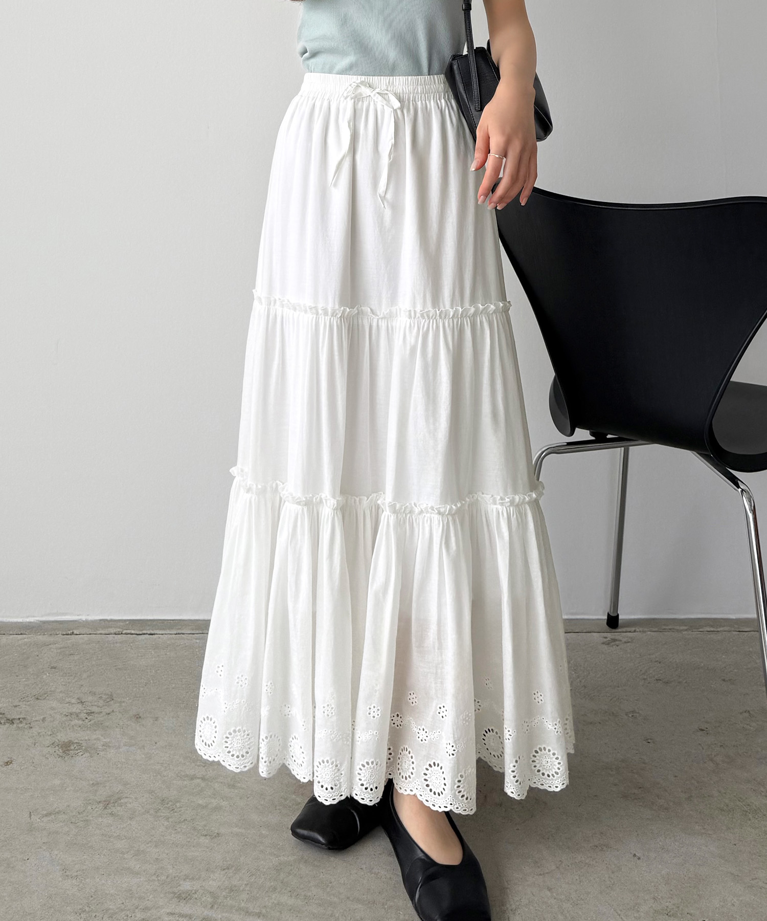 【楽天市場】callautia スカラップレースティアードスカート：JUNOAHジュノア