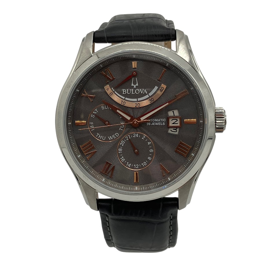 【楽天市場】ブローバ(BULOVA) 96C143 ウィルトン 自動巻 ケース：ステンレス ガラス：サファイアガラス ベルト：レザー (文字盤 ...